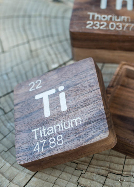 Titanium (Ti): Periodic Table Atomic Element Carved Wooden Box - Walnu ...